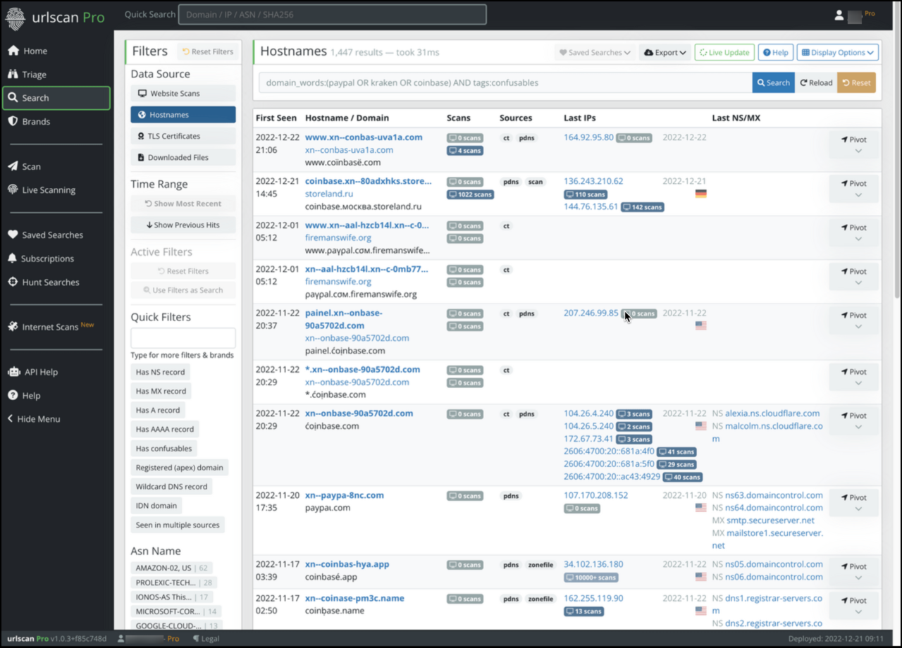 urlscan.io（即時スキャン＋サンドボックス解析型URL分析ツール）| 公式代理店