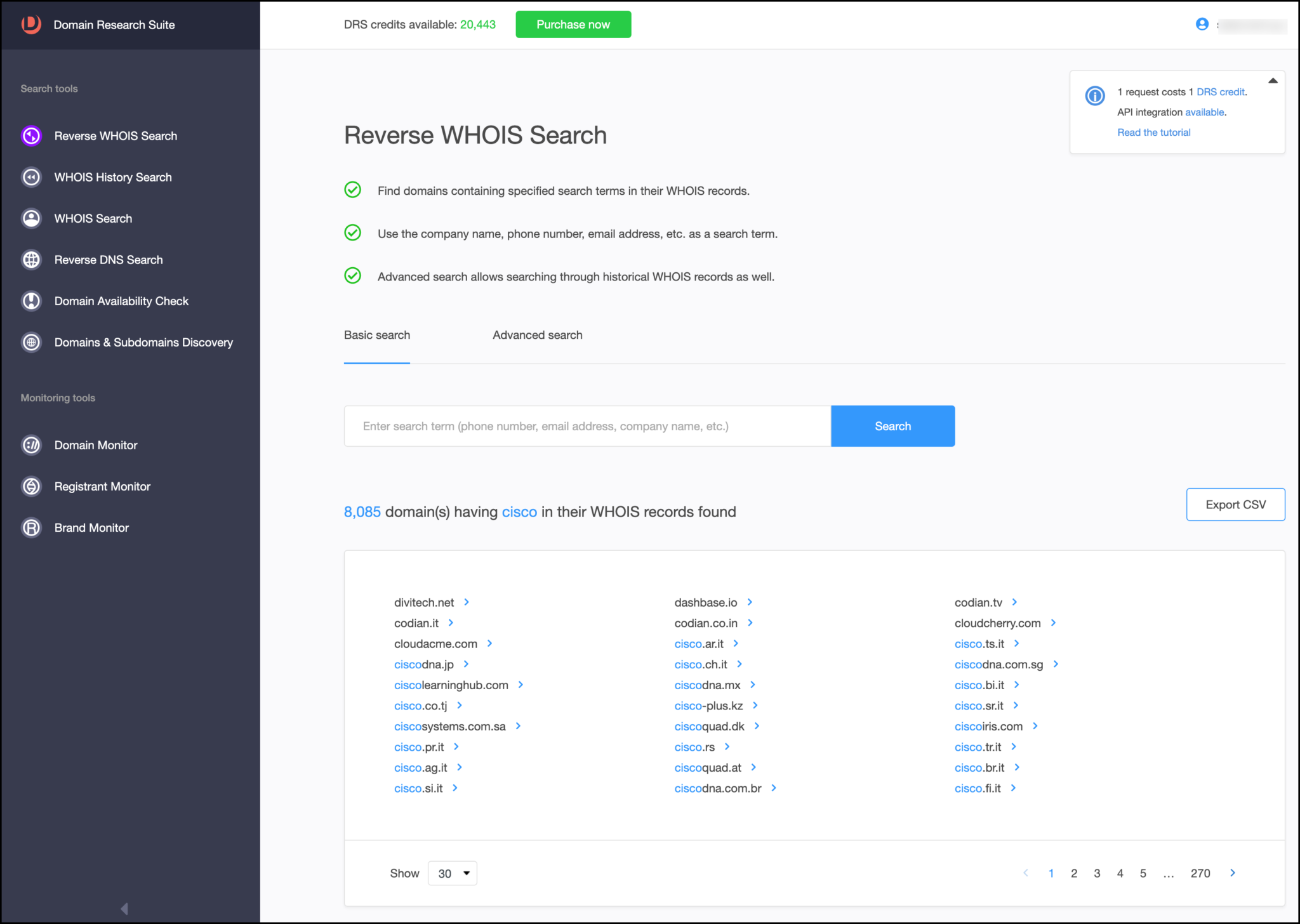 whoisXML API（ドメイン・IP情報の収集・分析サービス）